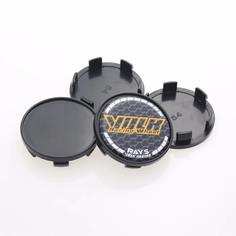 54MM RAYS Wheel Center Caps Fit 49MM Inner Rim Hole VOLK Emblem Sticker ...