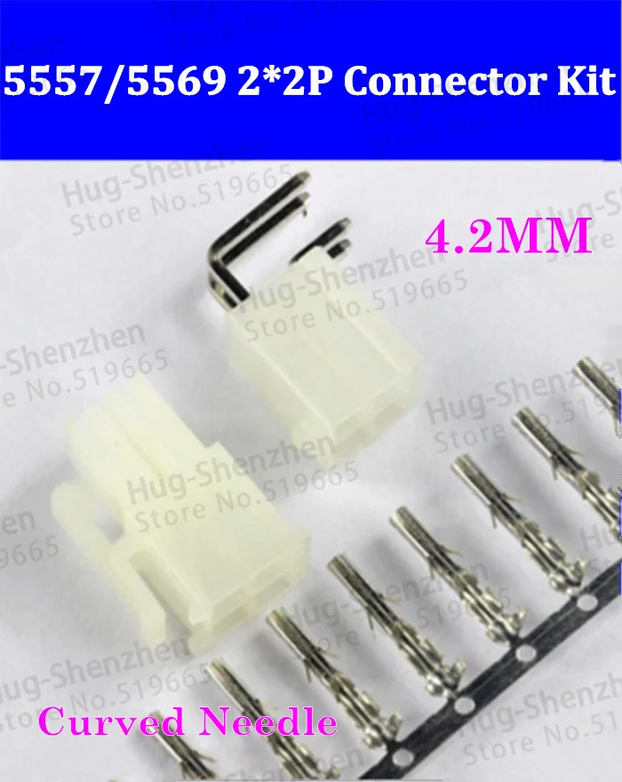 100-pcs-Automobile-connector-spacing-of-4-2-MM-4-p-connector-plug-5557 ...