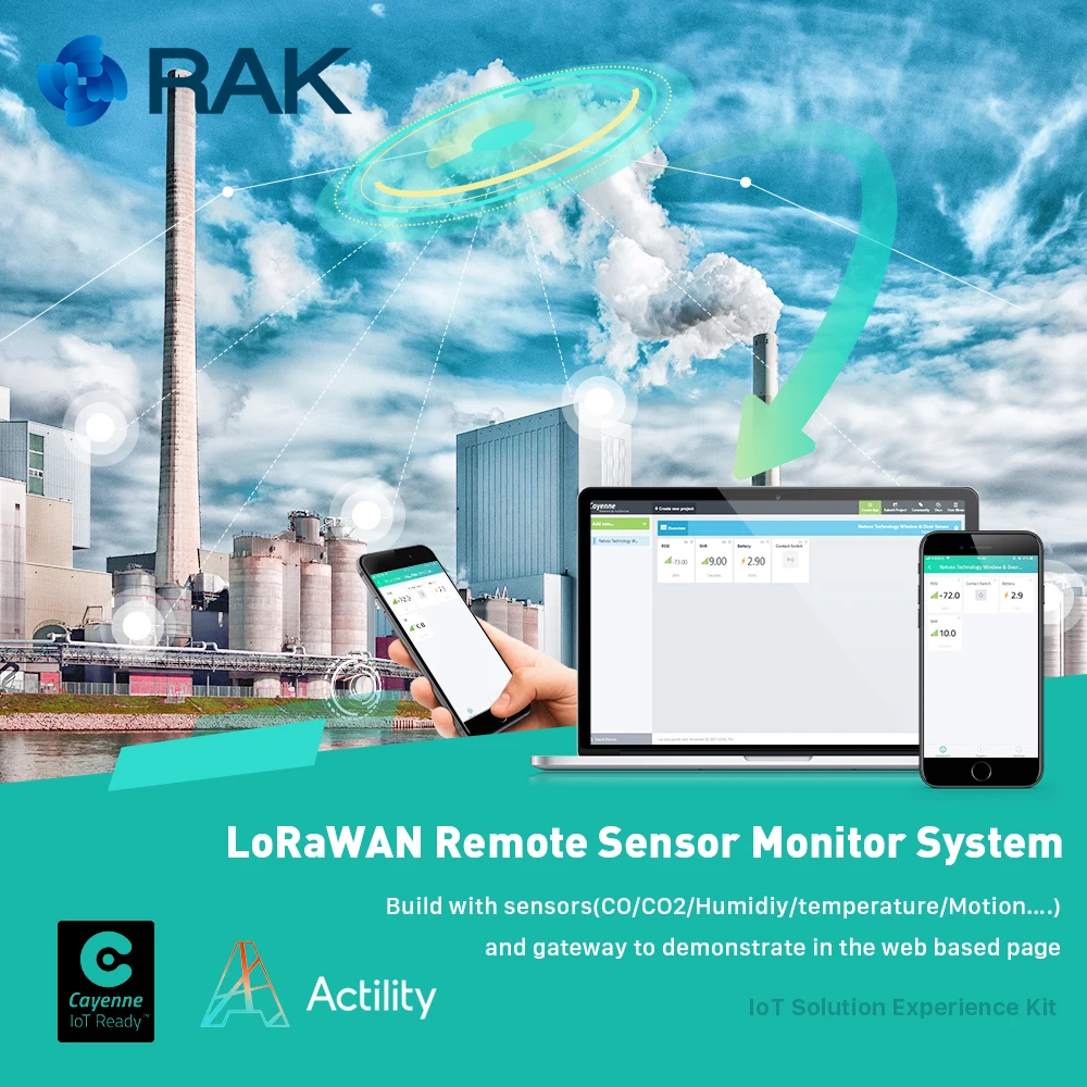 LoRaWAN Remote Sensor Monitor System, build with sensors(CO/CO2 ...