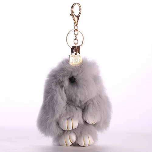 Bunny Keychain Fashion Rabbit Fur Pompoms Handbag Bunny Keychain Key ...