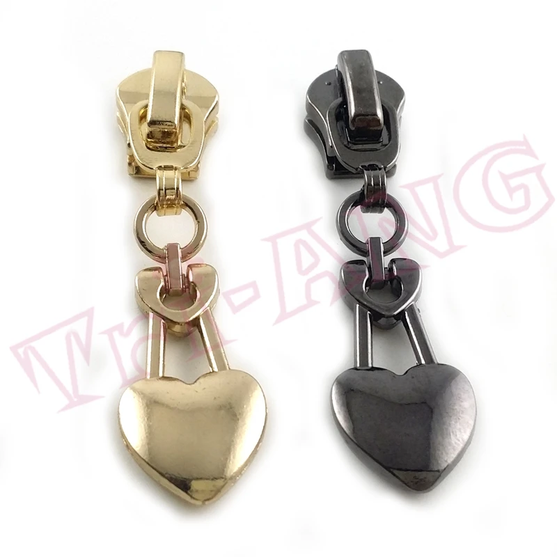 20pcs/lot, 5# Cute Heart Shape Zipper Sliders for Fashion Garment and ...