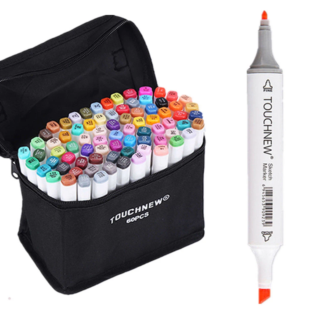 60 Color Set Touchnew 6 Sketch Children Painting Highlighter ...