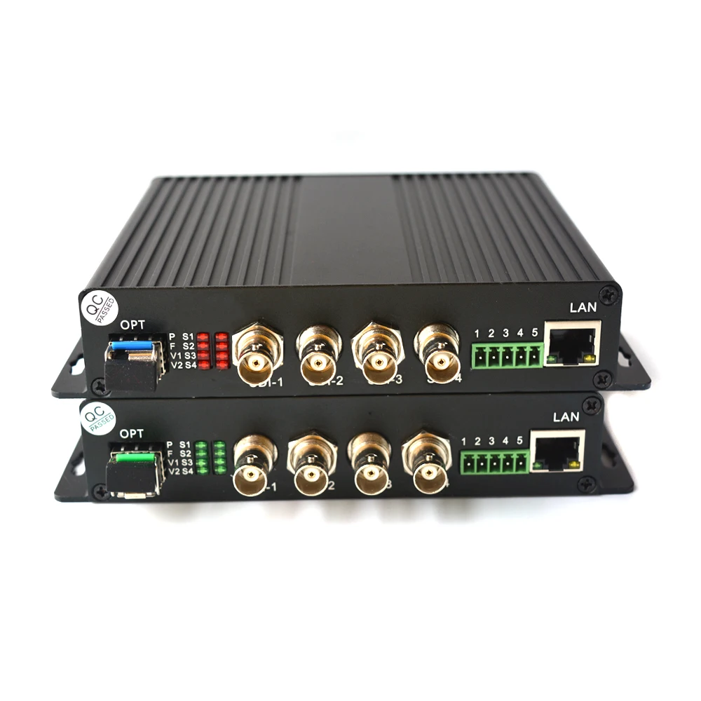 4 Channel Hd Sdi Over Fiber Optic Media Converter,video Audio Ethernet ...
