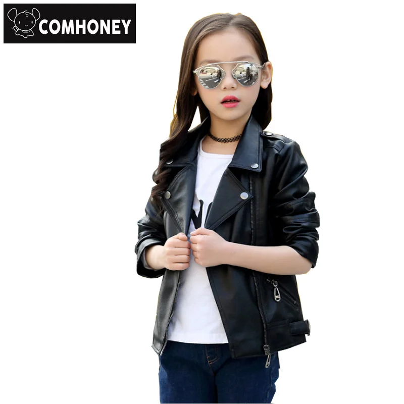 Children PU Leather Suede Jacket Spring Autumn Boys Girls Motorcycle Biker Jackets Coat Fashion ...