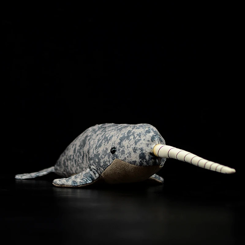 41cm Cute Narwhal Unicorn Whale Stuffed Doll Simulation Sea Animal Real ...