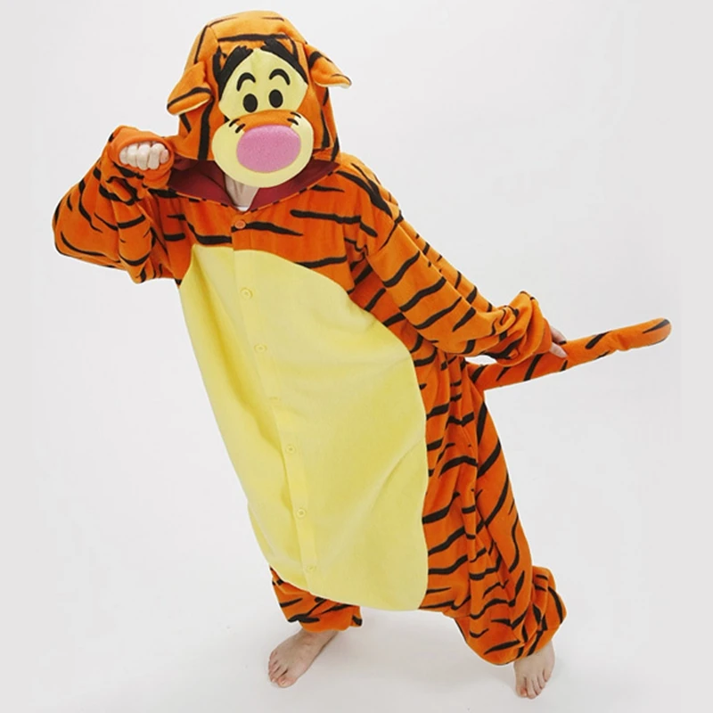 Cute Animals Adult Romper Pajamas Jumping Tigger Pattern Costume ...