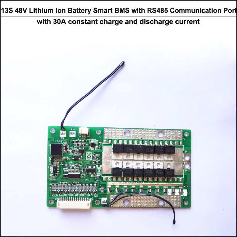 48 볼트 13 초 스마트 BMS RS485 통신 PC 소프트웨어 관리 PCB 보드 30A 전류 42 볼트 리튬 이온 배터리 ...