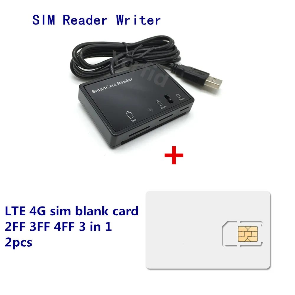 SIM 리더기 라이터 미니 나노 마이크로 2FF, 3FF, 4FF SIM 카드, 프로그래밍 가능한 빈 LTE USIM 4G 카드 ...