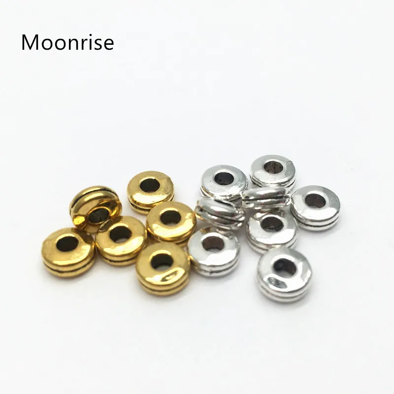 50Pcs 6mm Silver/Gold Plated Metal Plat Spacer Beads For Bracelet ...