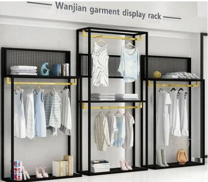 Clothing store display rack floor type men's and women's clothing shelf ...