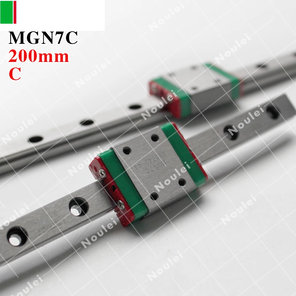 HIWIN MGN7C slide block with 200mm MGN7 Miniature Linear Guide Rail 7mm ...