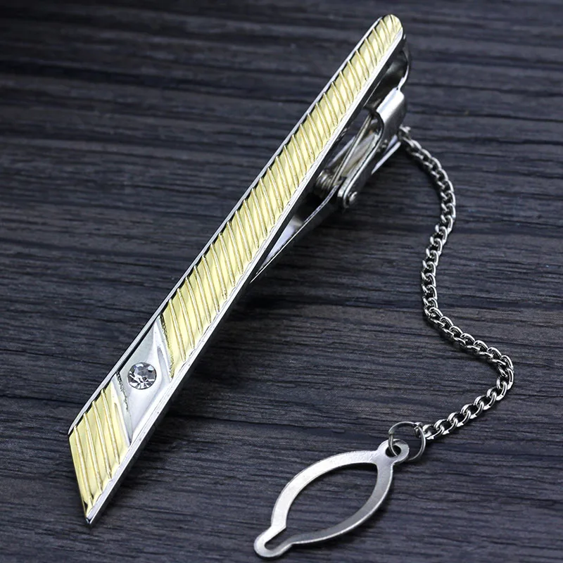 Mms Luxury Stainless Steel Tie Clip Unique Design Crystal Sword Metal