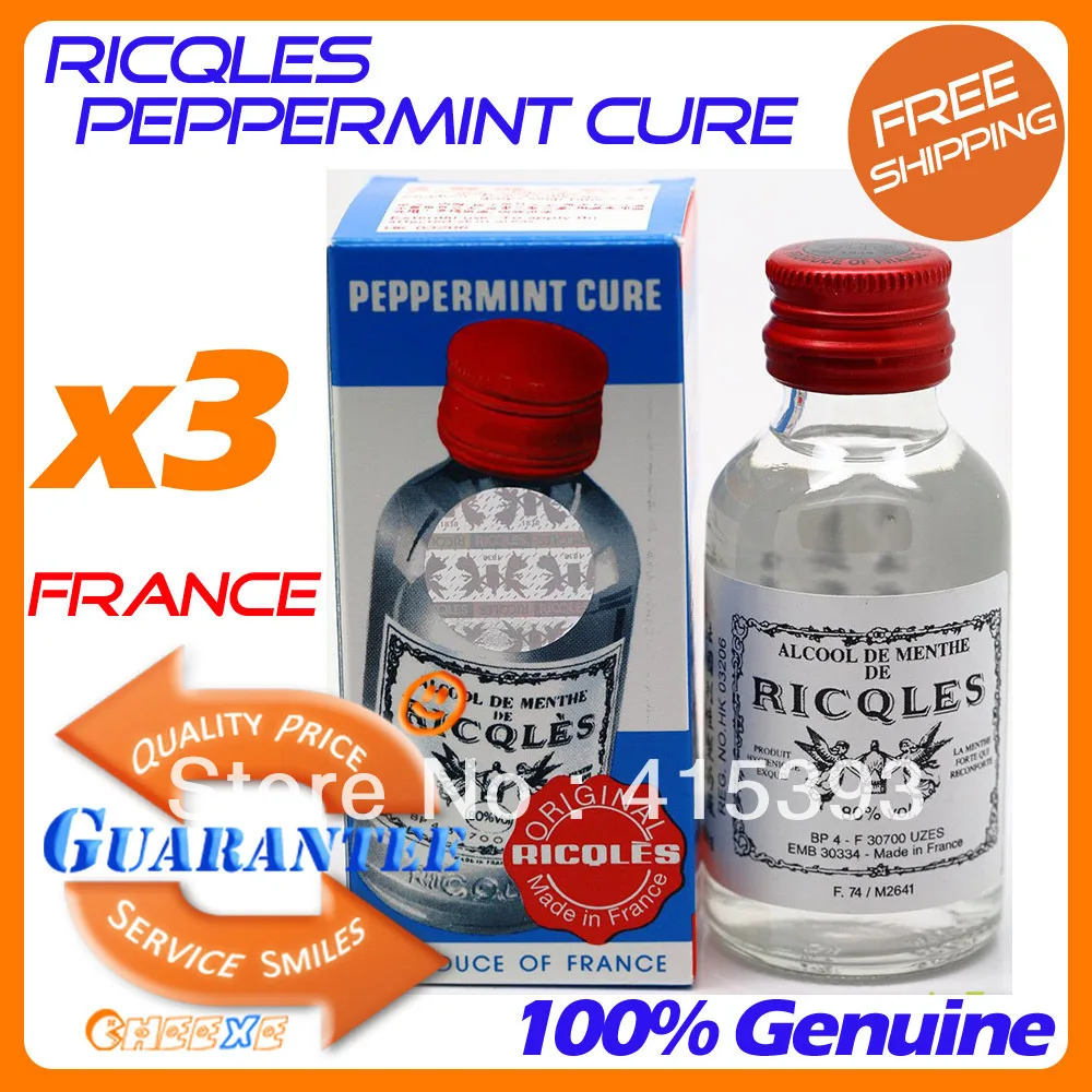 3 x France Ricqles Peppermint Cure Medicated Oil for Digestion Stomach ...