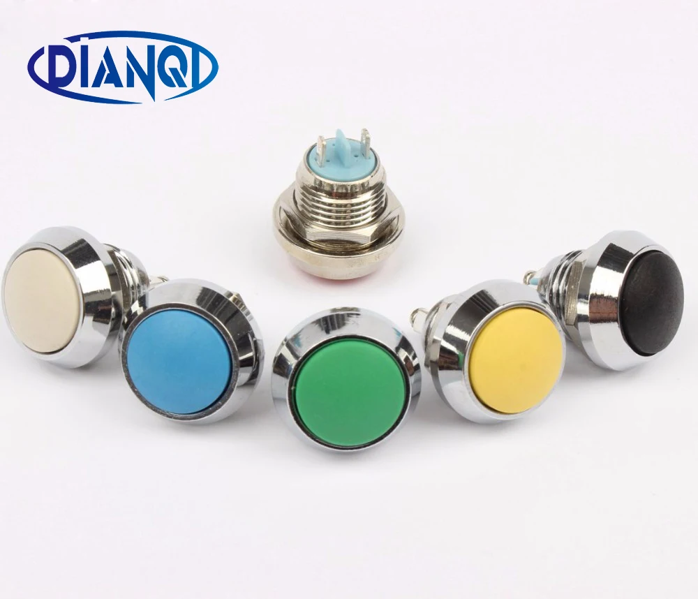 12mm push button switch Colorful globular switch NO Screw feet solder ...