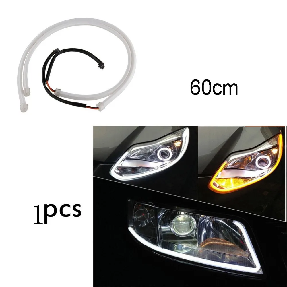 New 1PCS 60CM DRL Flexible LED Tube Strip Daytime Running Lights Turn ...