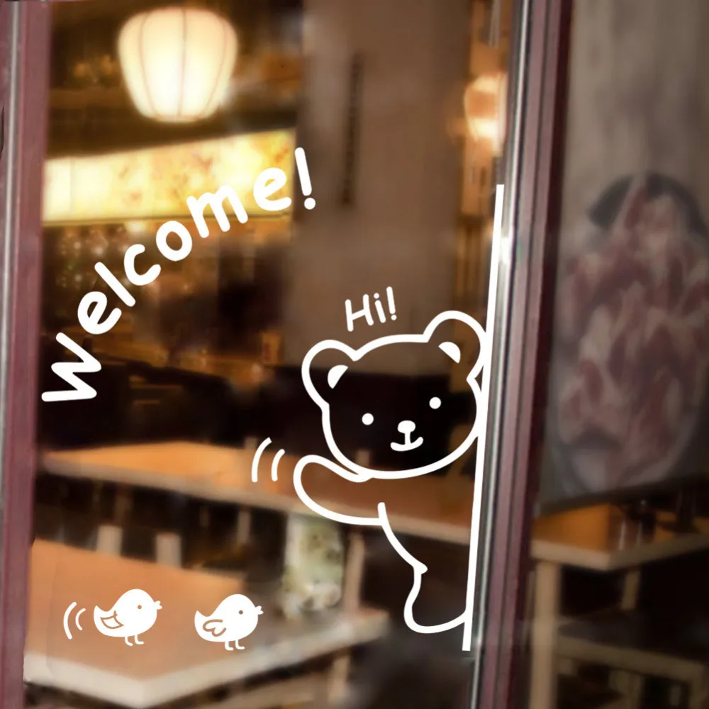 Cute-bear-Welcome-bird-2016-New-for-glass-Removable-background ...