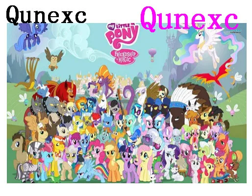 Qunexc My Little Pony Warm Family Kids Bedroom Wall Decorative Art Silk ...