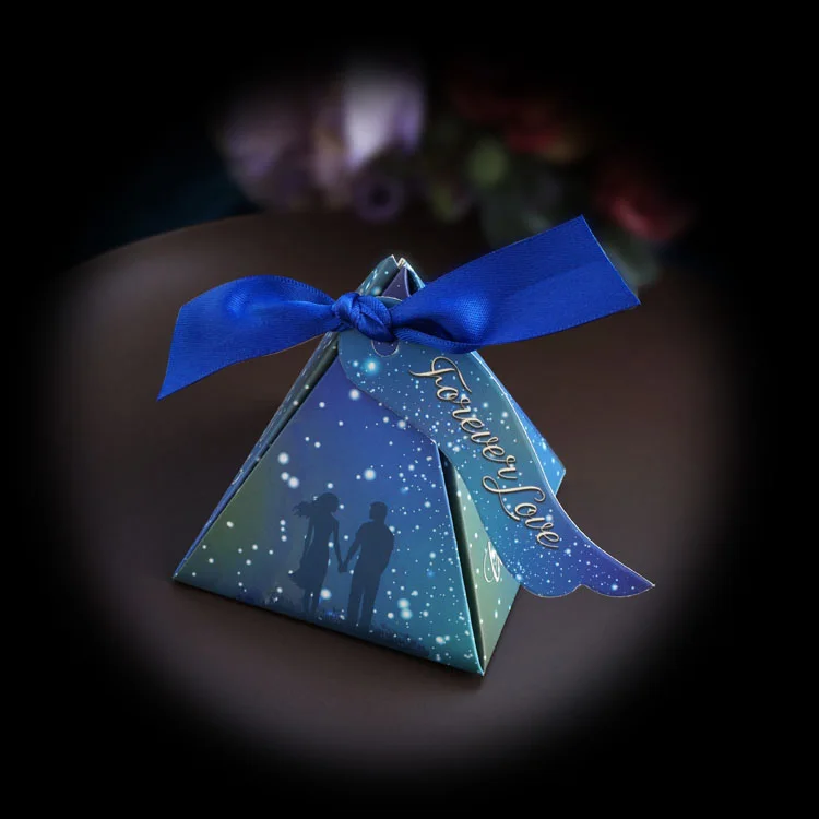 100pcs European wedding favor candy box marriage creative Starry light ...