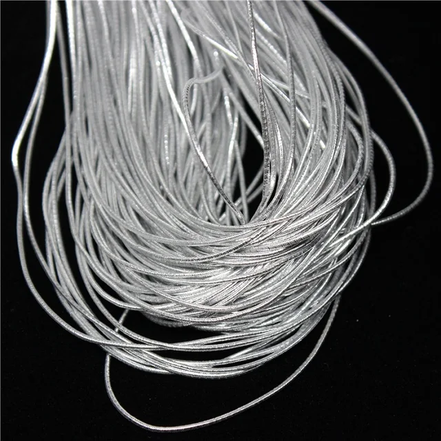 1.5mm silver elastic bungee string cord round twisted string rope 120 ...