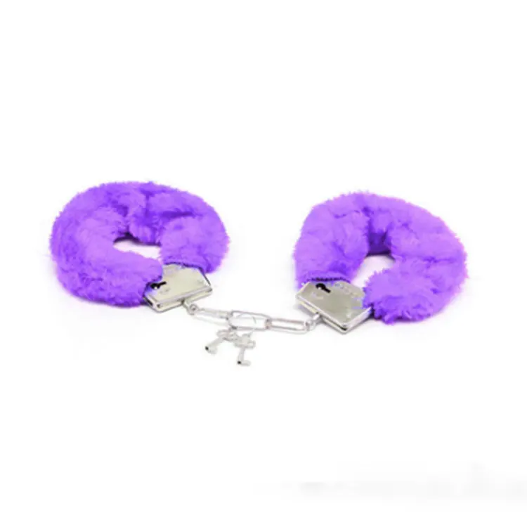 purple Chastity lock Metal Plush bdsm Sexy Bondage Set Restraints Sex ...