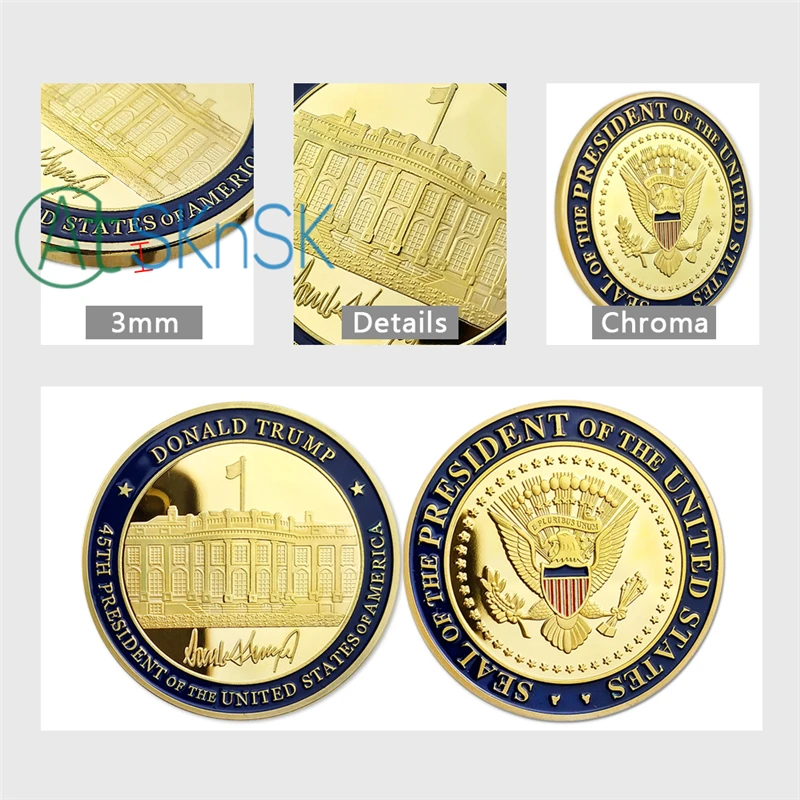 Militaria Memorabilia Donald Trump Medal 45th President Challenge Coin ...