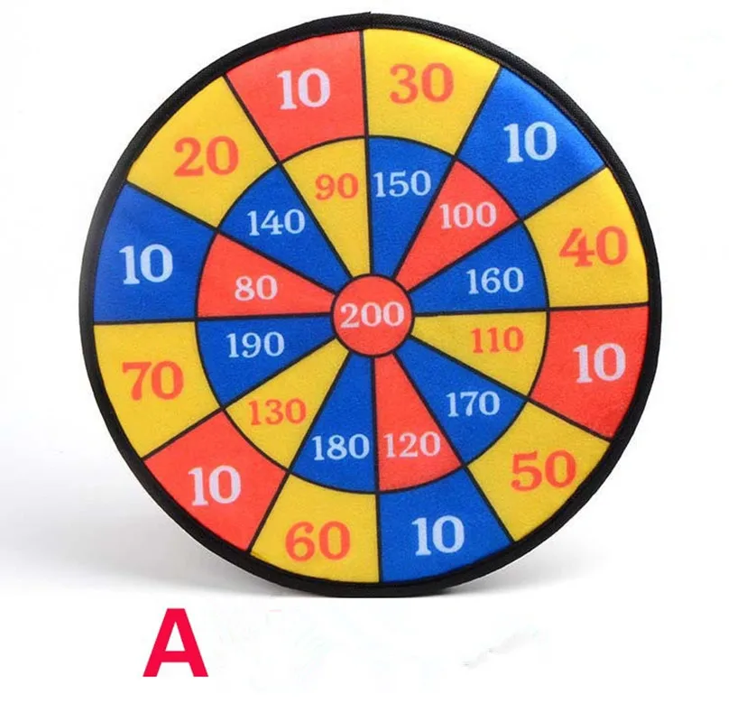 A 36cm Cloth Surface Self Adhesive Target Dart Board Set Sport Disc Plastic Dart Ball Needle