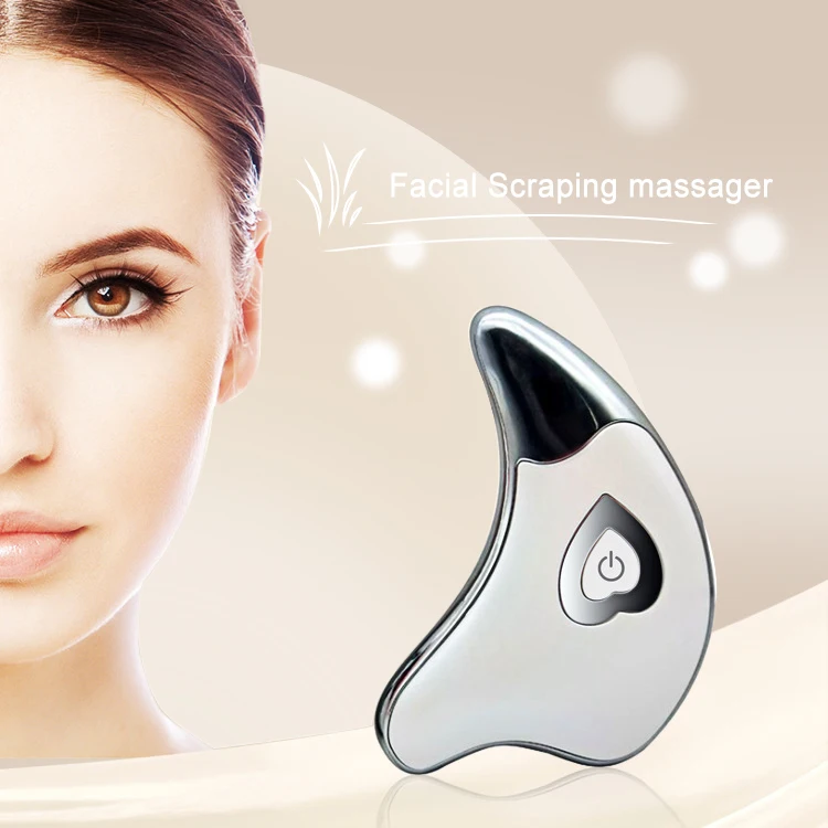 Electric Gua Sha Scraping Massager Micro Current Lonic V Face Slimming Facial Lift Plate Body