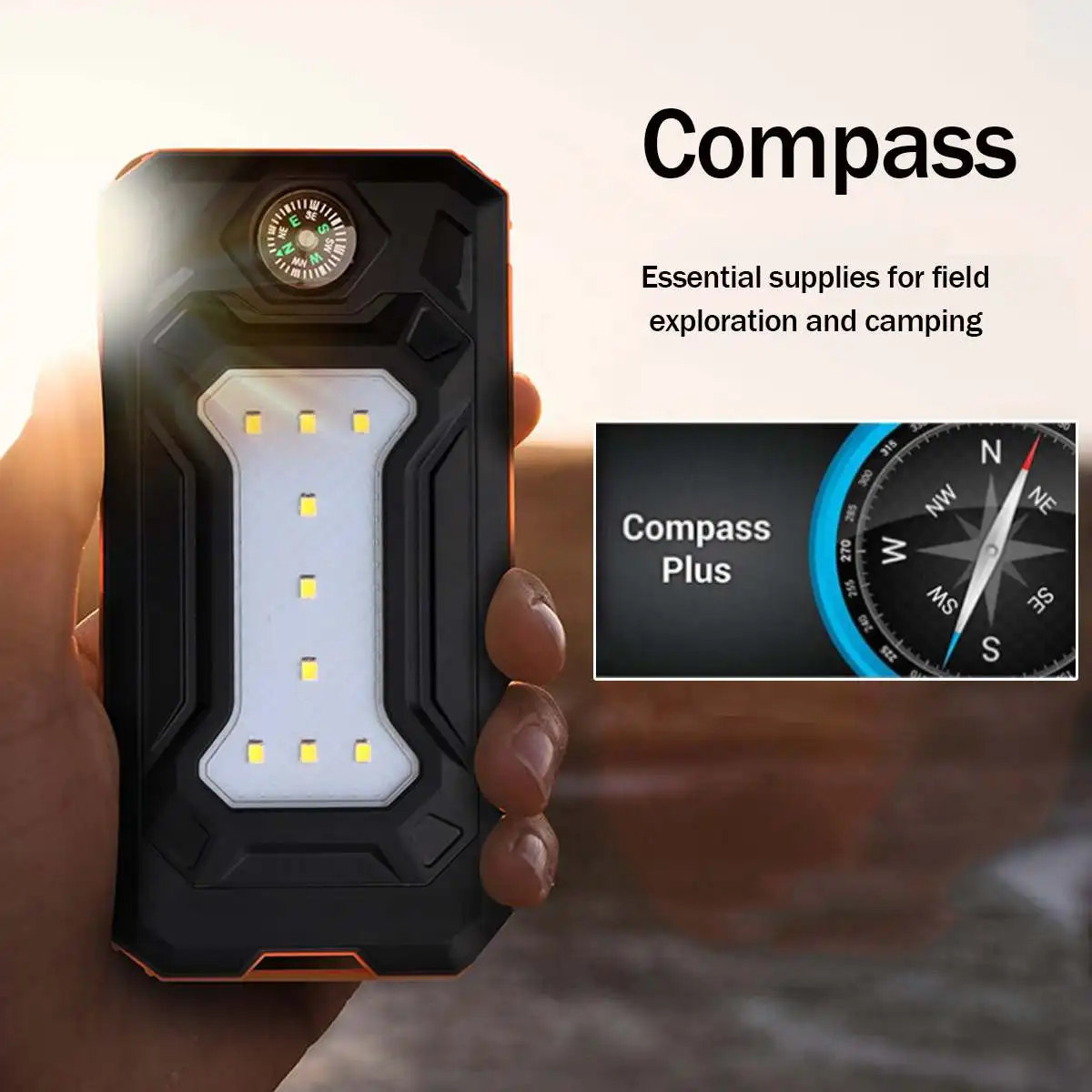 12000 мАч солнечная батарея портативная Внешняя батарея Аккумулятор на ...