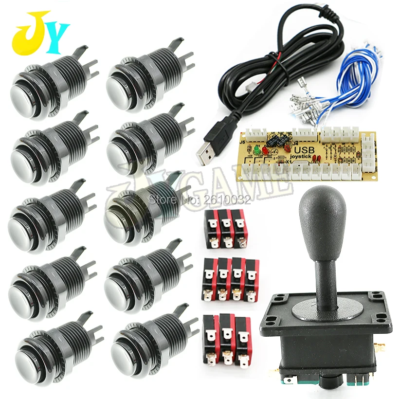 Black Joystick Push Button Arcade Kit Zero Delay Usb To Rpaspberry Pi ...