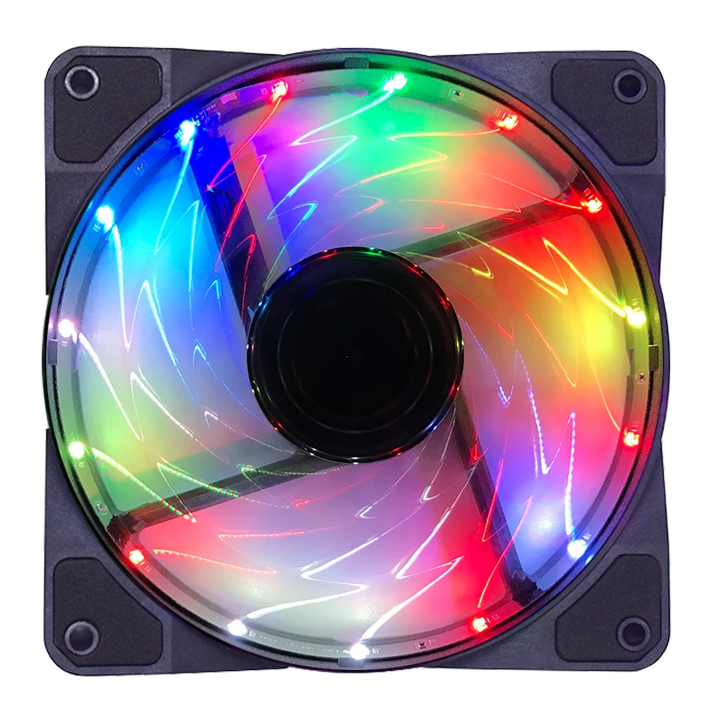 original desktop computer case cooling fan 12cm 120x120x25mm LED light ...