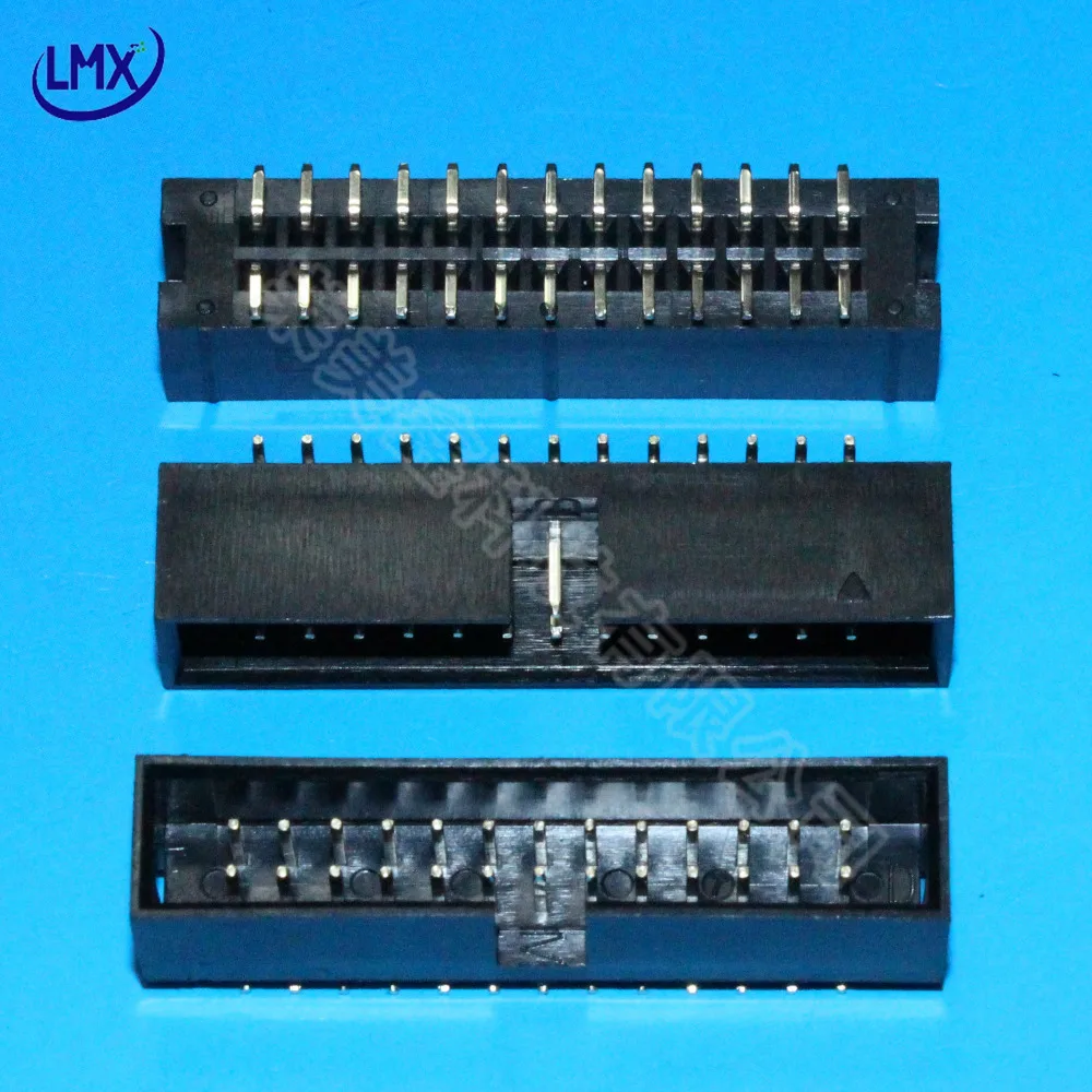20pcs Dc3 26pin 2 54mm Double Row Smd Pin 2 13pin Shrouded Male Header