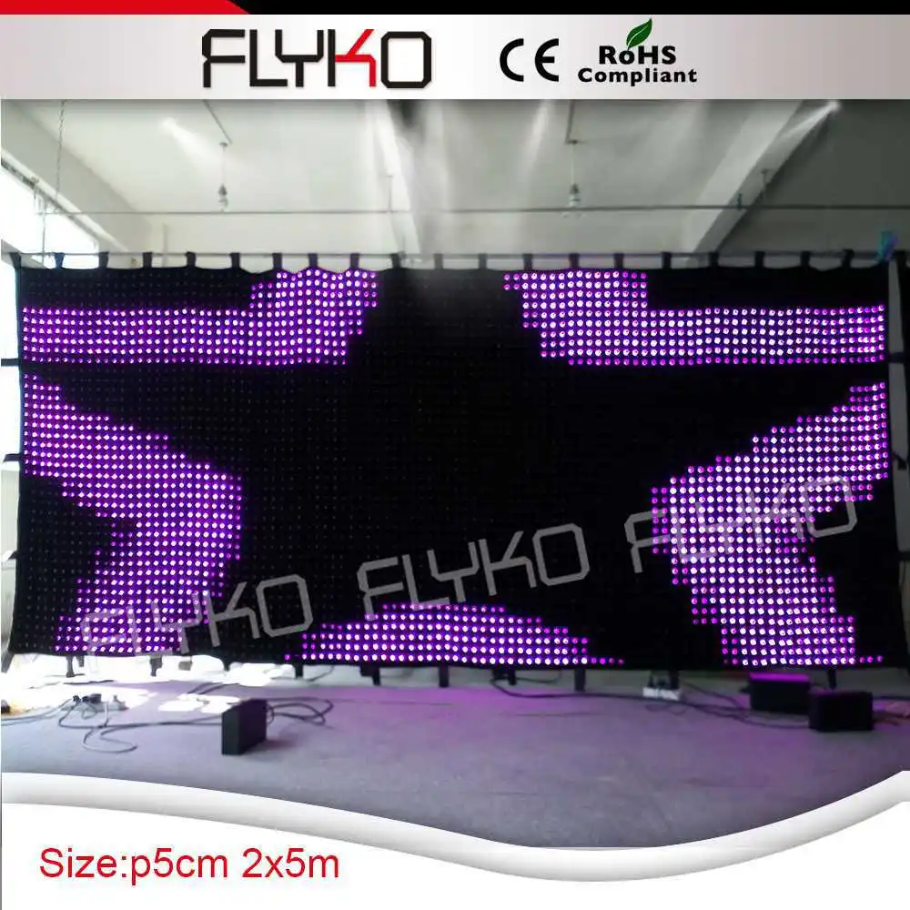 Fiber Optic Light Decorative Led Vision Curtain For Stage Dmx Led Video ...