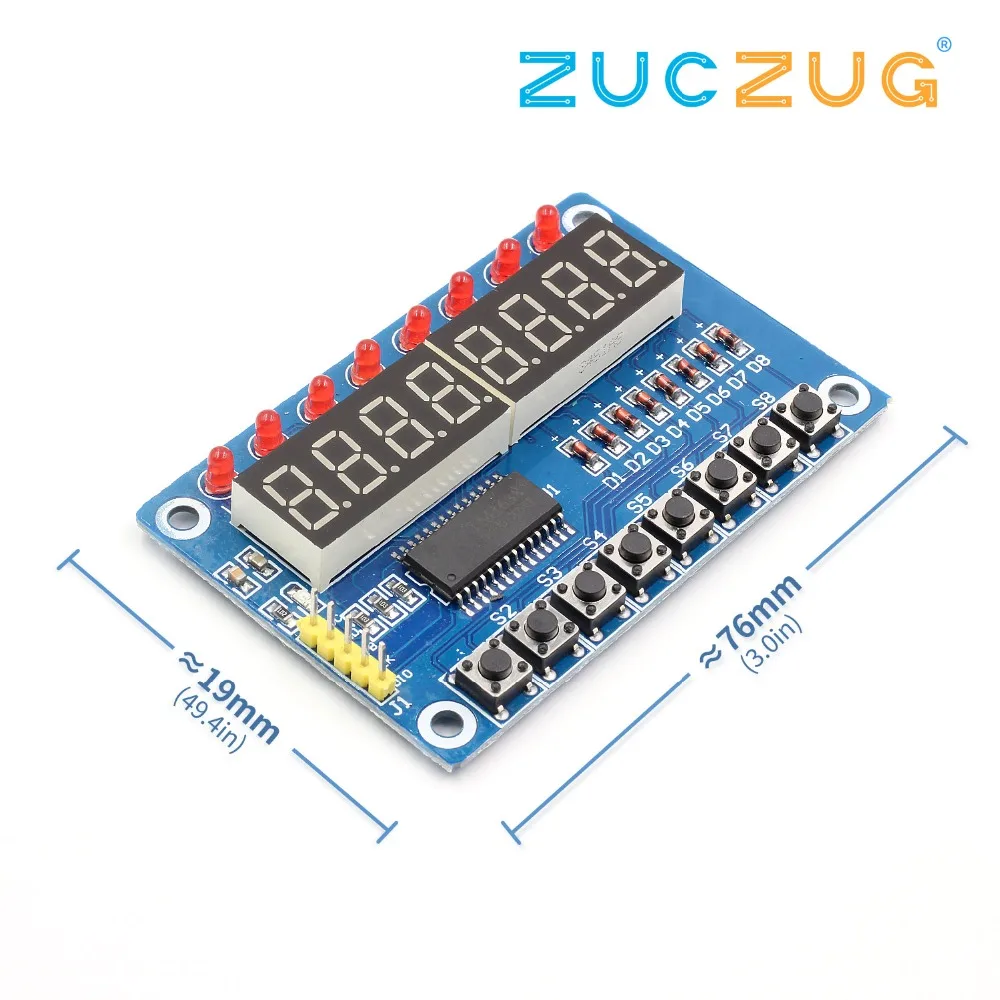 TM1638 Module Key Display New 8 Bit Digital LED Tube 8 Bit-in ... TM1638 Module Key Display New 8 Bit Digital LED Tube 8 Bit-in ...