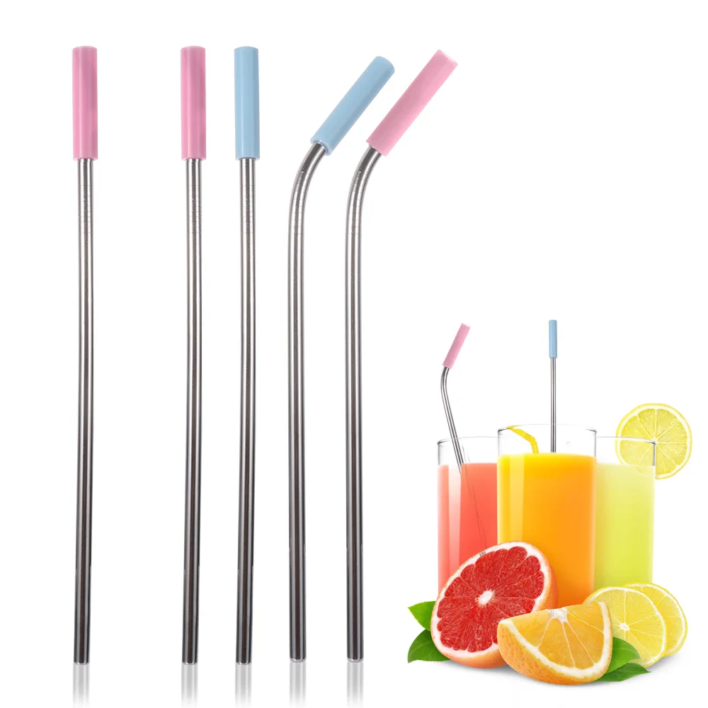 Aliexpress.com : Buy 8pcs/set Stainless Steel Straws Reusable Metal ...