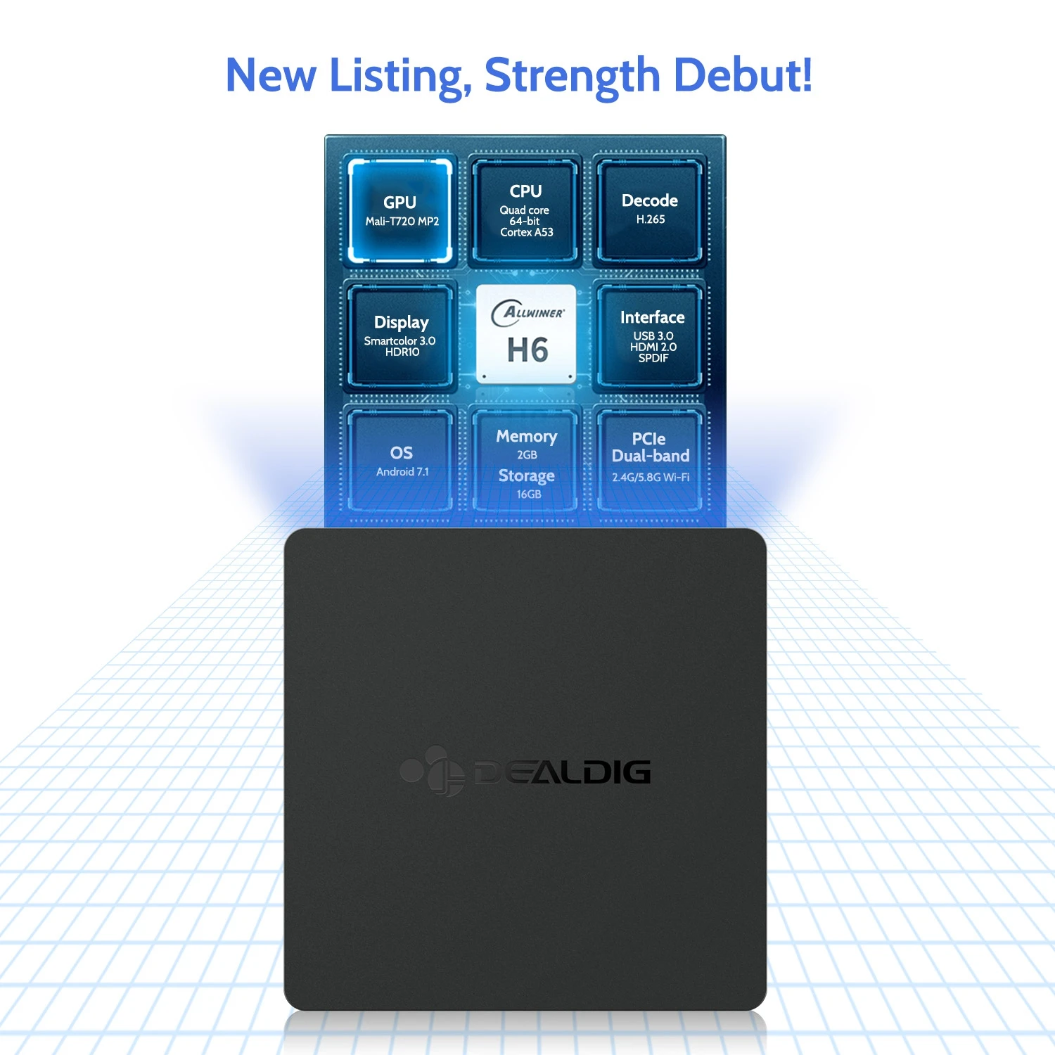 DEALDIG BOXD7 Android 7,1 Smart tv Box 6K Allwinner H6 четырехъядерный ...