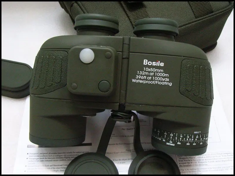10x50 Navy BINOCULARS With RANGEFINDER and Compass RETICLE illuminant ...