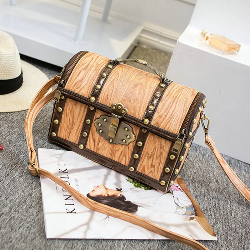 Retro Caribbean pirate treasure chest box bag women's personalized ...