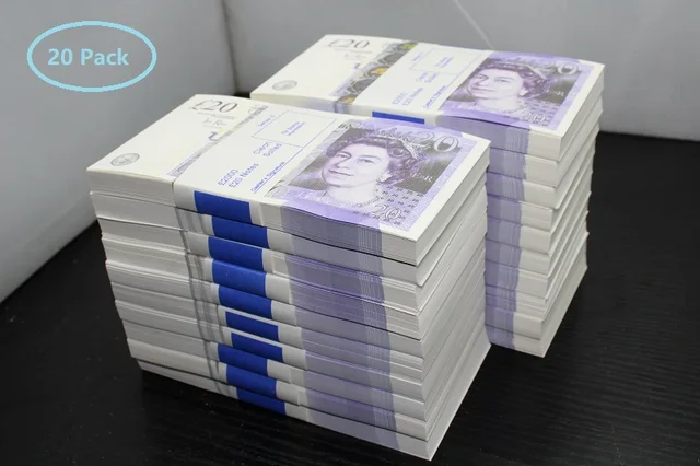 Fake Money UK Pounds GBP British English Bank 20 Pack 20 NOTES Perfect ...