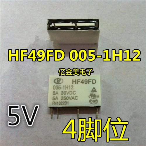 Relé HF49FD 005 1H12, nuevo HF49FD 005 1H12, normalmente abierto, 5VDC ...
