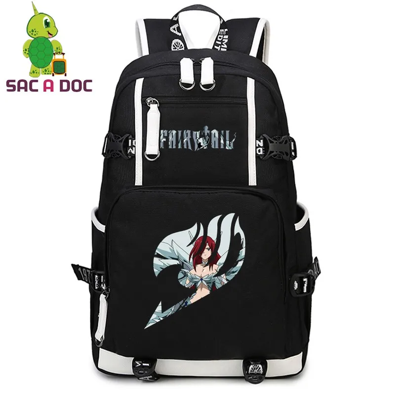 Anime Fairy Tail END Erza Canvas Backpack Women Men School Backpack for ...