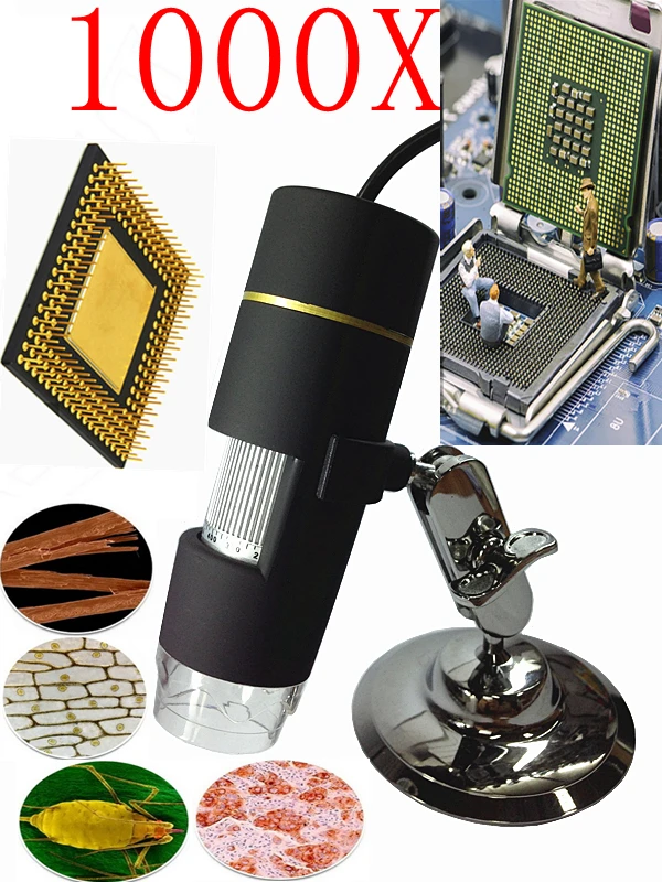 1000X 8LED 2MP Digital Microscope usb Microscope PCB Inspection Camera ...