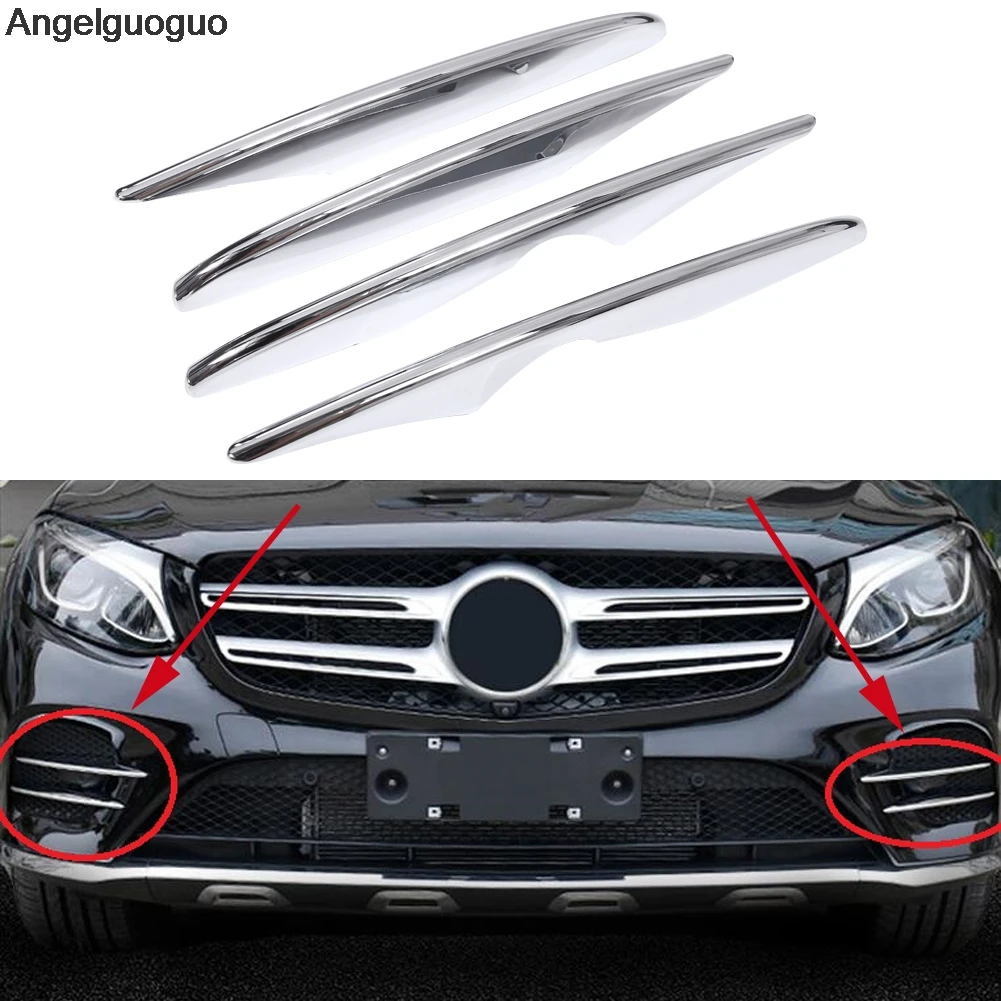 Angelguoguo Car Abs Chrome Front Fog Light Lamp Cover Sticker Trim ...