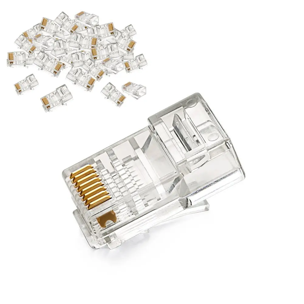 Hbuds Rj45 Connector Cat5e Cat5 Crimp Modular Connector 50 Pack