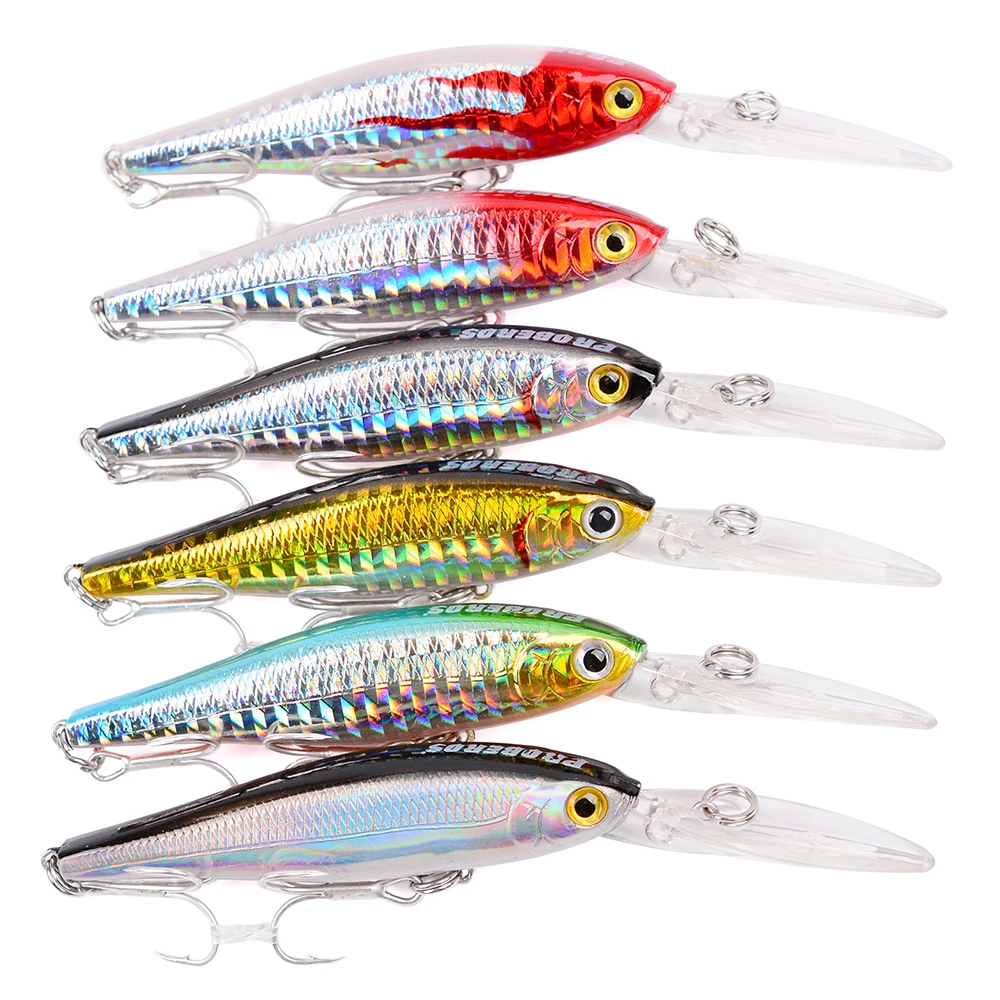 1PC Minnow Lures 6 Colors Fishing Lure 9.5g 0.33oz/11.5cm 4.5" Fishing ...