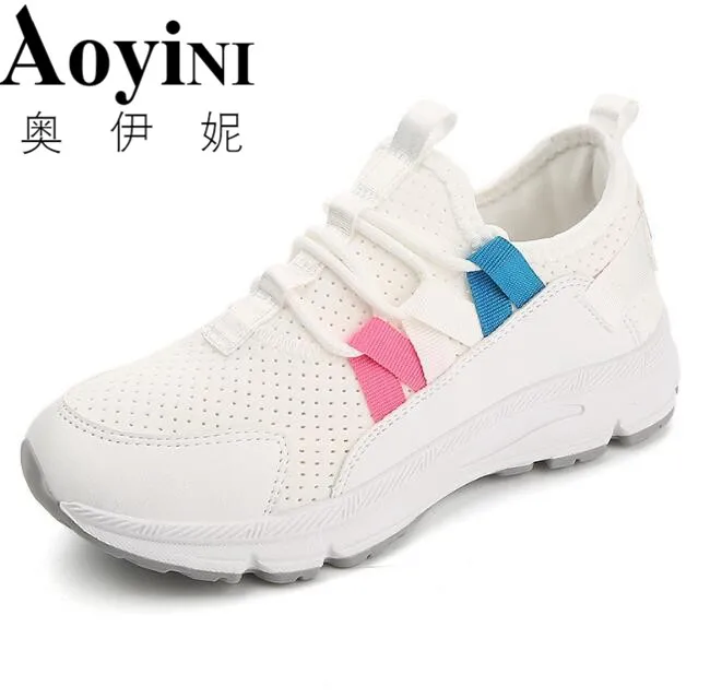 2018 Women Sneakers White Blue Pink Platform Womens Casual Shoes Ladies ...