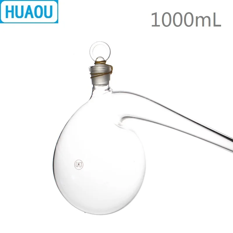 HUAOU-1000mL-Retort-with-Ground-in-Glass-Stopper-1L-Borosilicate-3-3 ...