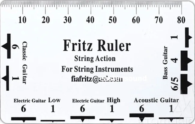 NEW Fritz String Action & Pitch Ruler 4 Guitar Bass String Instrument ...