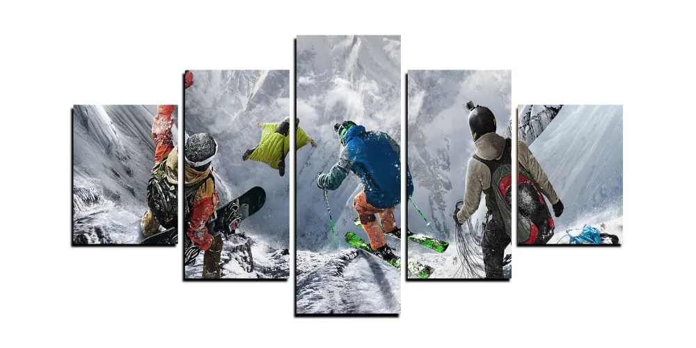 5-Panels-Extreme-Sports-Painting-for-Living-Room-Wall-Art-Picture-Gift ...