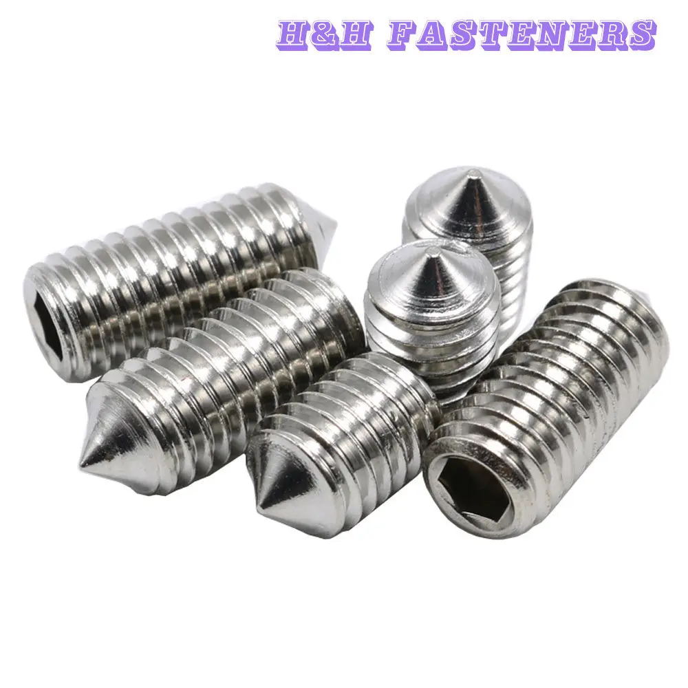 M3 (Thread Dia 3mm) Cone Point Set Screws Hex Socket Grub Screws Metric ...