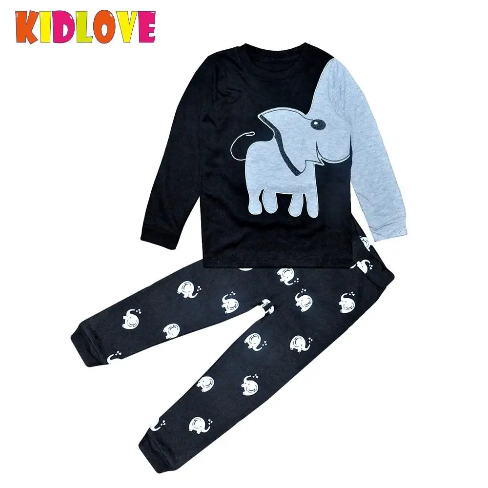 KIDLOVE Baby Kids Cartoon Elephant Clothing Sets Breathable Print Top ...